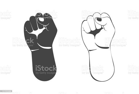 Vector Graphic Human Hand Clenched Into A Fist Vector Illustration