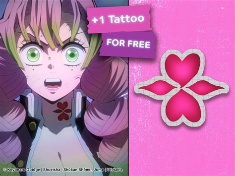 Mitsuri Kanroji Love Hashira Mark Temporary Tattoo Demon Slayer