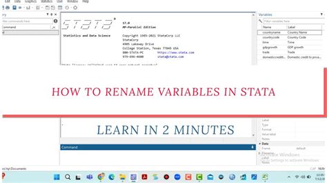 Lecture 8 How To Rename Variables In Stata Stata Urdu Youtube