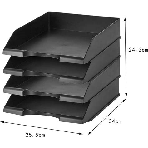 Yfs B4レターケース デスクトレー 書類トレイ 書類整理ラック ファイルラック 卓上 白 横型 縦型 深型 3段式 積み重ね 頑丈 シン 20231113051405 01394