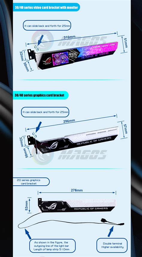 Gpu Bracket With Display Vga Graphic Card Holder Gundam Msi Aorus Rog