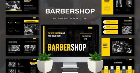 Барбершоп Парикмахерская Powerpoint Шаблоны презентаций Включая цирюльник и салон Envato