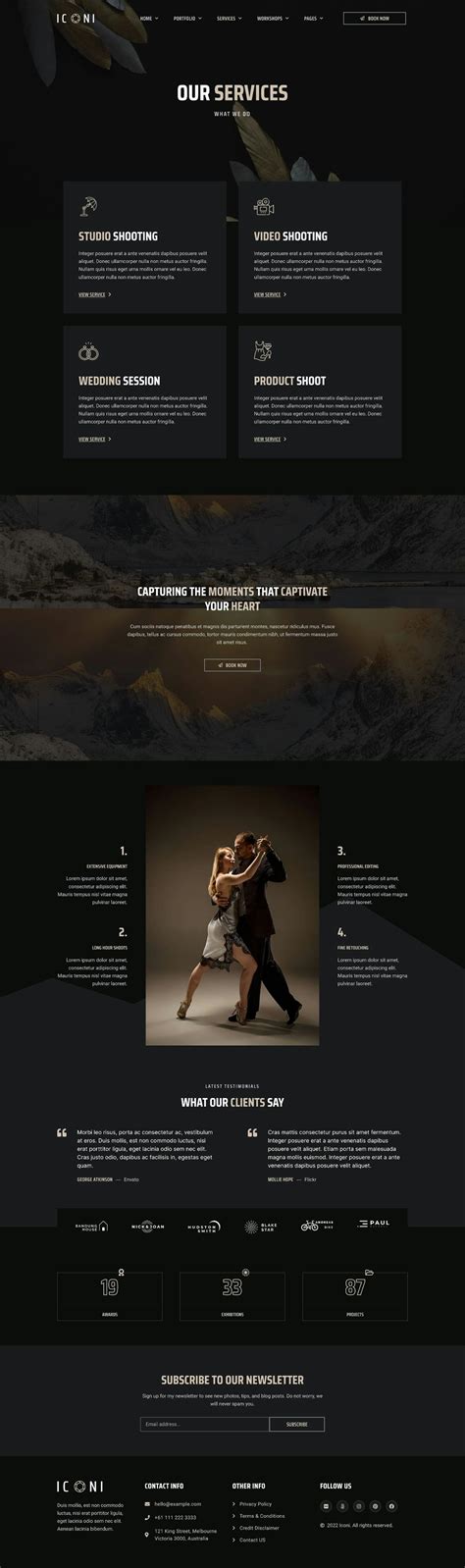 Iconi Photography And Portfolio Elementor Template Kit Wp Template Kits Ft Creative