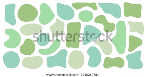 Set Organic Irregular Blob Shapes Green Stock Vector Royalty Free