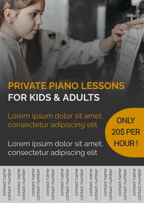 Private Piano Lessons Flyer Free Printable Template Postermywall