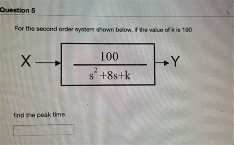 Solved Question 1 The Unit Step Response Of A Second Order