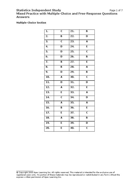 Ap Statistics Practice Exam Pdf Statistics Statistical Analysis