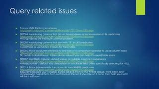 Common SQL Performance Issues PPT