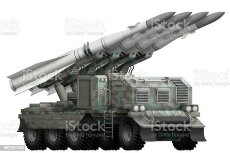 가상 디자인흰색 배경에 고립 된 개체와 함께 북극 위장의 전술 단거리 탄도 미사일 3 차원 일러스트 레이 션 0명에 대한 스톡 사진 및 기타 이미지 Istock