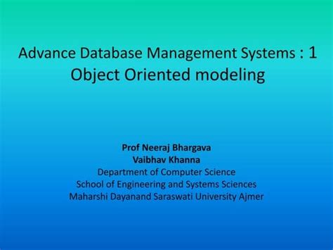 Object Oriented Data Model Pptx