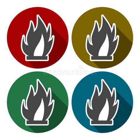 Vector Simple Fire Icon Stock Vector Illustration Of Fire 127206482