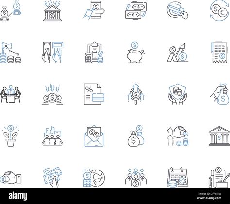 Asset Management Line Icons Collection Investments Portfolio