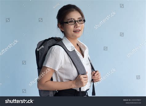 Smart Nerd Babe Eyeglasses Carrying Backpack Stock Photo Shutterstock