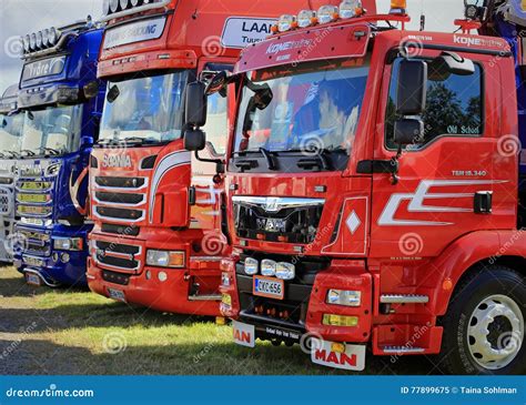 Lineup Of Scania Show Trucks Editorial Photo 67201987