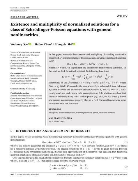 Existence And Multiplicity Of Normalized Solutions For A Class Of Schrödinger‐poisson Equations