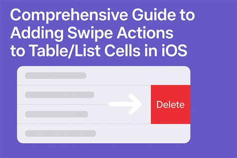 Comprehensive Guide To Adding Swipe Actions To Tablelist Cells In Ios