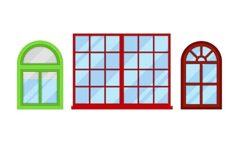 Premium Vector Window And Sash Window In Frame As Opening In Wall For