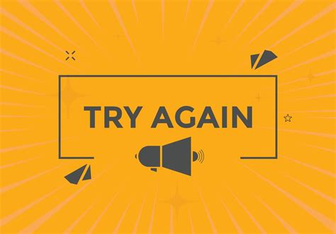 Try Again Text Button Speech Bubble Try Again Colorful Web Banner