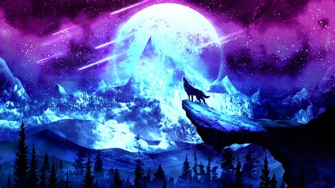 Howling Wolf With Moon