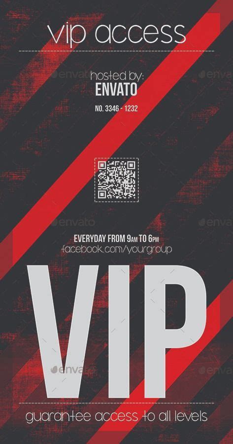 Devil Red Vip Pass Template Vip Pass Vip Ticket Template