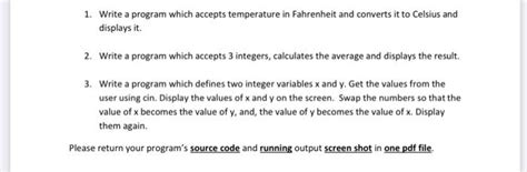 Solved Write A Program Which Accepts Temperature In Chegg