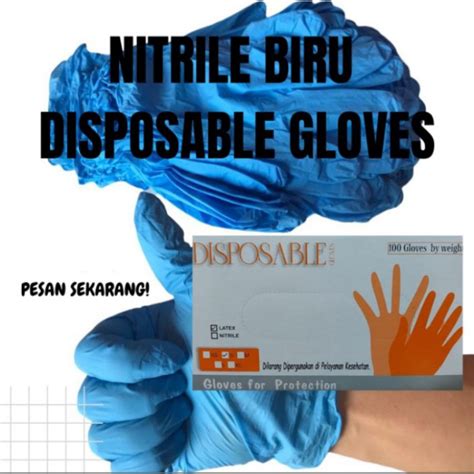 Jual Handscoon Nitrile Biru Disposable Gloves Medis Non Medis Food Klinik Dapur