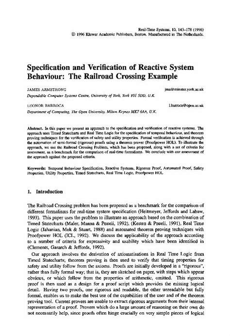 pdf specification and verification of reactive system behaviour the