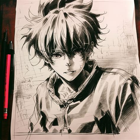Hand Drawn Anime Sketch Unique Art Piece