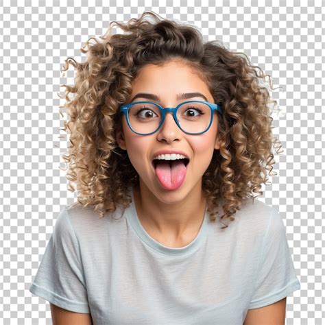 Premium Psd A Woman With Her Tongue Out And A Photo Of Her Tongue Out