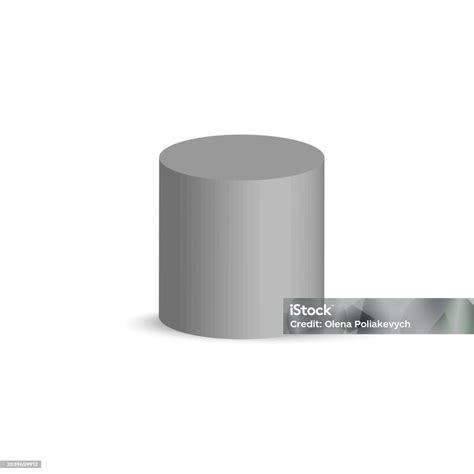 Ilustración De Geometría 3d Gris Cilindro Ilustración Vectorial Eps 10