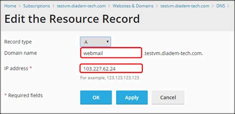 Creating Modifying And Deleting DNS Records Diadem Technologies Support Knowledgebase