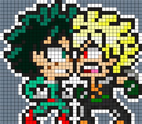 Deku And Bakugo Kandi Pattern Pixel Art Pattern Perler Bead Art