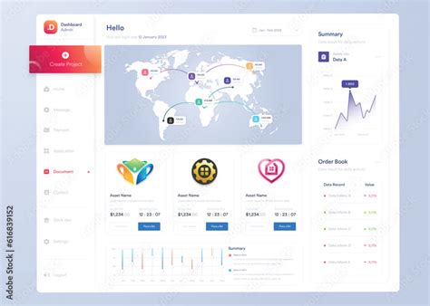 Infographic Dashboard Uiux Design With Graphs Charts And Diagram