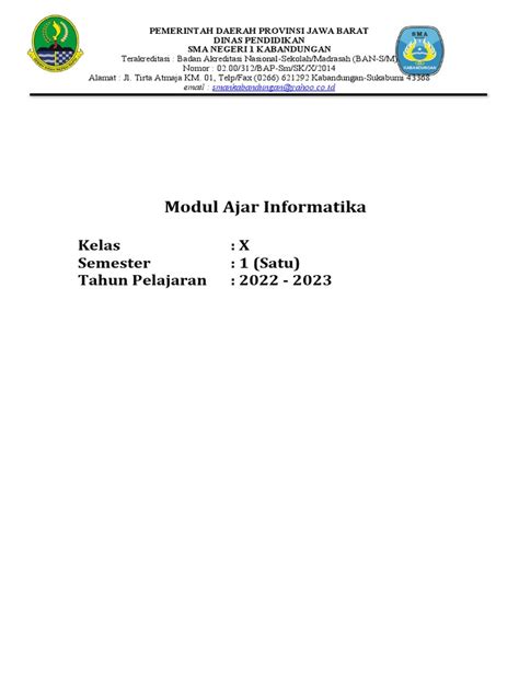 Modul Ajar Informatika 1 Berpikir Komputasional Pdf