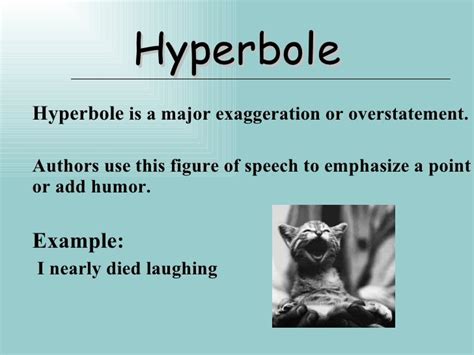 Figure Of Speech Hyperbole Examples Figurative Language