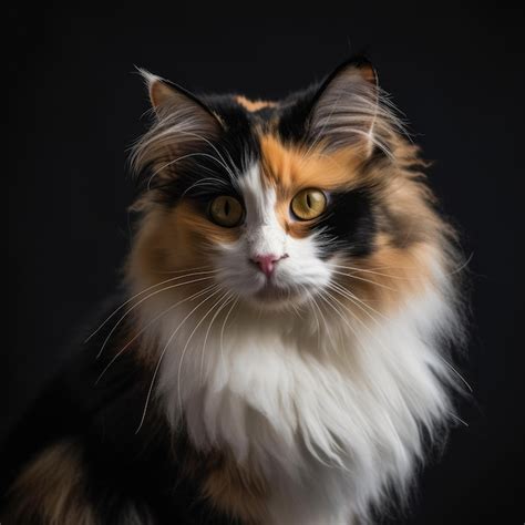 장모 삼색 고양이 생성 Ai 프리미엄 사진