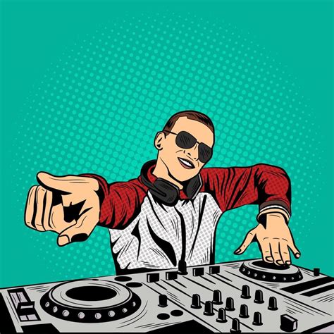 Pop Art Dj Boy Comic Dj Music Artist Vector Stock Illustration