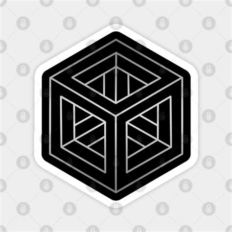 Geometric Optical Illusion Impossible Cube Optical Illusion Magnet Teepublic