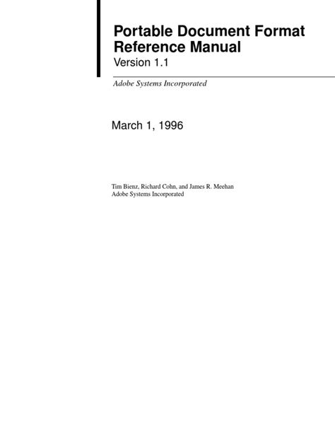Portable Document Format Reference Manual Version 11 Portable