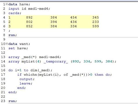 Solved Subsetting A Dataset Based On Same Conditions On A Numbered List Varia Sas Support