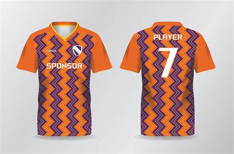 Zig Zag Purple Orange Sport Jersey For Football And Soccer Shirt