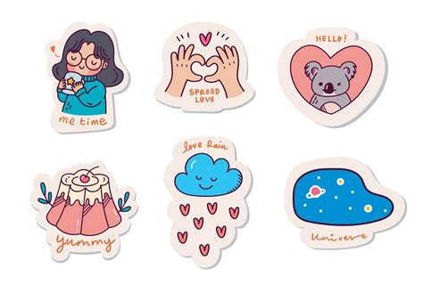 Cute Digital Sticker Set Afbeelding Door Big Barn Doodles · Creative