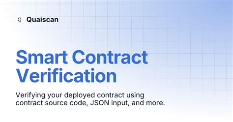 Smart Contract Verification Quaiscan