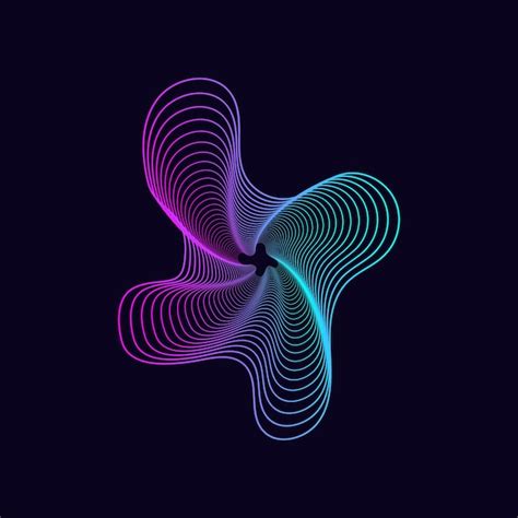 Premium Vector Dynamic Strange Line Gradient Shape Futuristic Waporwave Abstract Geometry