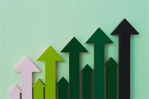 Premium Photo Diagonal Alignment Of Green Upward Arrows On White