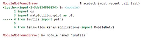 Modulenotfounderror No Module Named Imutils On Windows Even Though It Shows Requirement