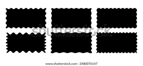 Set Rectangle Shape Frames Zigzag Edge Stock Vector Royalty Free