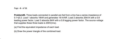 solved page 6 of 11 problem 5 three loads connected in