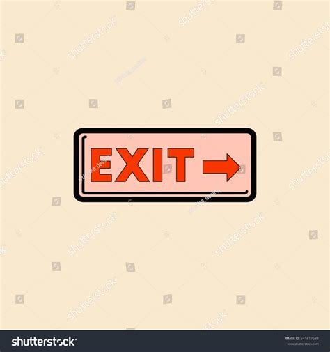 Exit Way Sign Vector Illustration Flat Stock Vector Royalty Free Shutterstock
