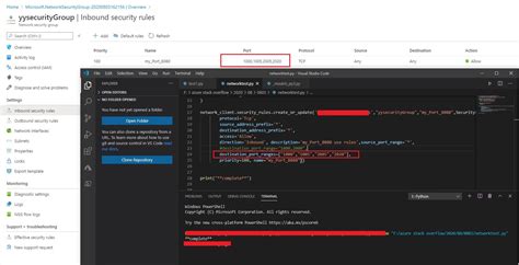 Azure Sdk Pythoni Want To Assign Multiple Ports To An Nsg Security Rule Stack Overflow